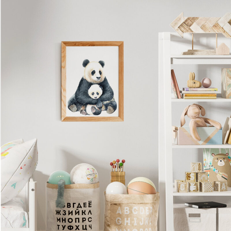 Poster Panda met baby - Kidzstijl